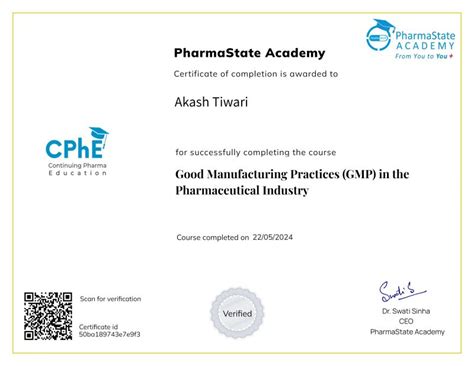 Akash Tiwari On Linkedin I Hereby Successfully Completed The Course On Good Manufacturing