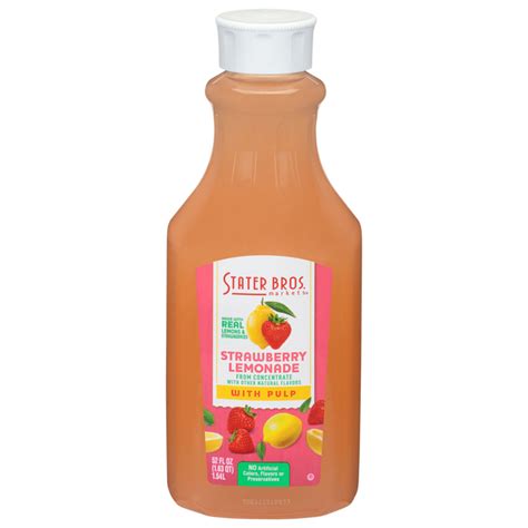 Stater Bros Markets With Pulp Strawberry Lemonade 52 Fl Oz