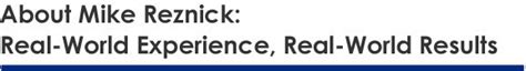 About Mike Reznick Michael Reznick Law