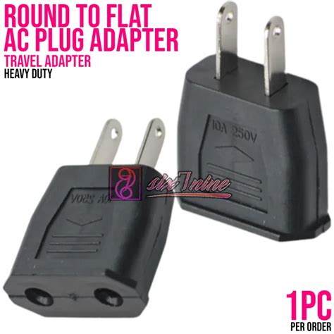 Round To Flat Ac Plug Adapter Adaptor Lazada Ph