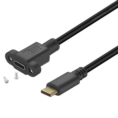 Usb C Male To Female Panel Mount Extension Cable Usb 31 10gbps 03m