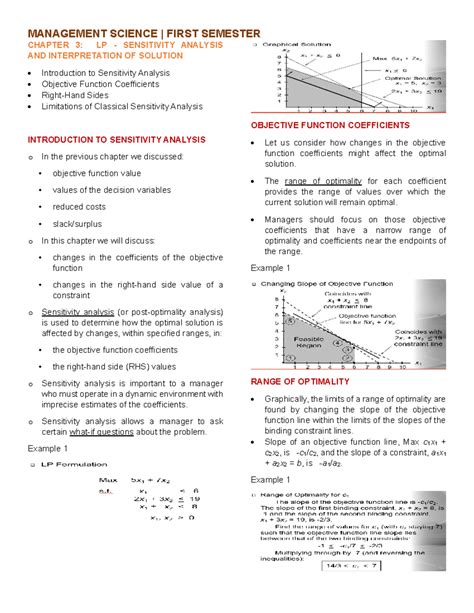 Management Science 1st Semester Chapter 3 Lp Sensitivity Analysis