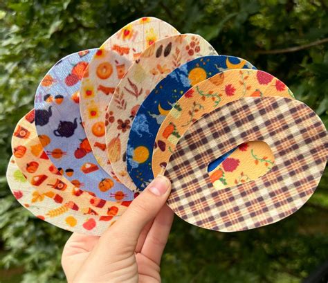 cgm or omnipod patches overlay sticker autumn and fall patterns
