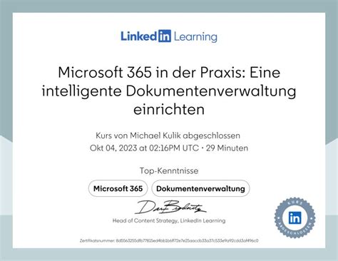Michael Kulik Auf Linkedin Certificate Of Completion
