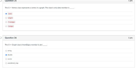 Solved The C Vertex Class Represents A Vertex In A Graph