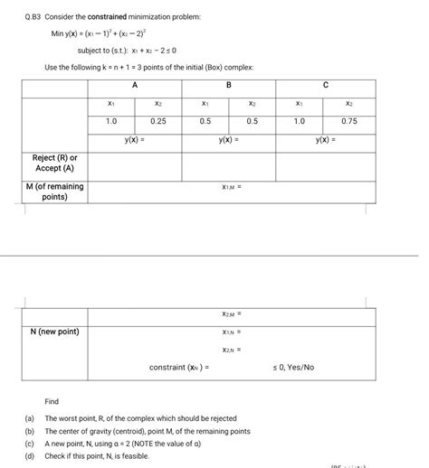 Qb3 Consider The Constrained Minimization Problem