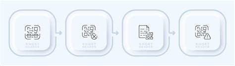 Qr 코드 세트 아이콘 스티커 제품 라벨링 암호화된 정보 실패 스캔 바코드 오류 구매 쇼핑 기술 개념 신형성 스타일 비즈니스를