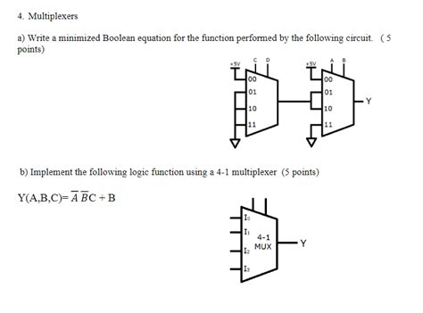Solved Multiplexers Write A Minimized Boolean Equation For Chegg