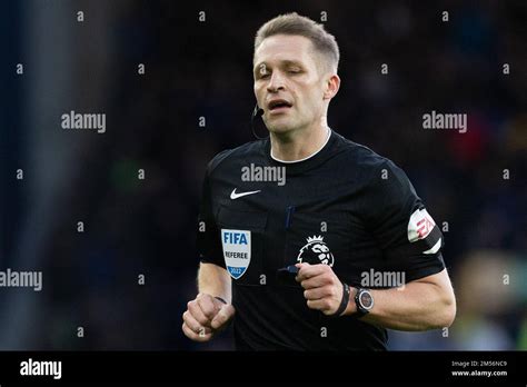 Referee Craig Pawson During The Premier League Match Everton Vs Wolverhampton Wanderers At