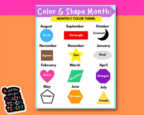 Color Shape Of The Month Princess Educator