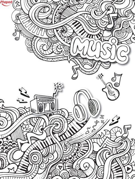 Music Doodle Mandala Coloring Page