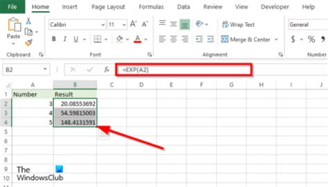 How To Use The Exp Function In Excel
