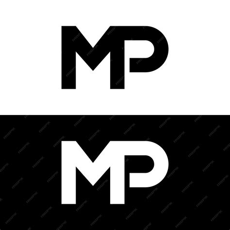 Premium Vector Black And White Monogram M And P Logo