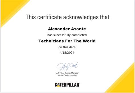 Technicianfortheworld Caterpillar Selfimprovement Teamwork