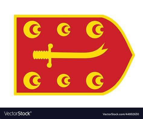 Zulfikar Flag Isolated Ottoman Turkey Royalty Free Vector