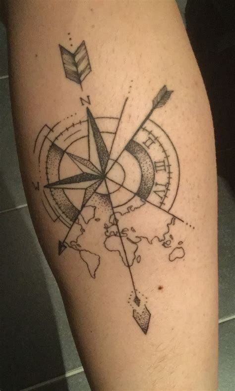 Clock Compass Tattoos