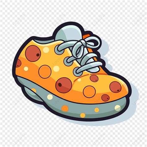 帶有橙色蝴蝶結和斑點的卡通鞋 向量婴儿用品鞋子eps圖案素材免費下載，可愛卡通圖片，尺寸4267 × 4267px Lovepik