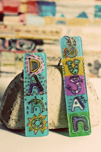 Diy Name Cards Made From Shrinky Dinks