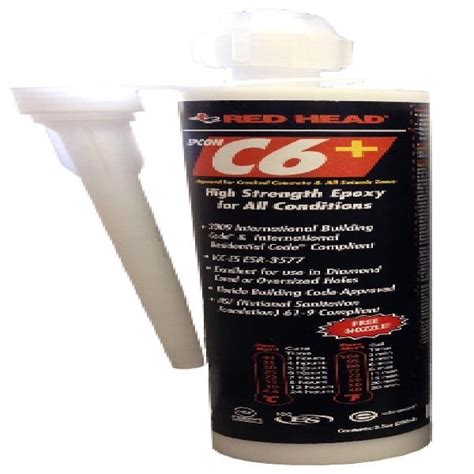 Redhead C6 High Strength Epoxy Adhesive W Nozzle 15oz Cartridge C6p 15 • Benefast
