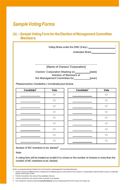 39 Election Ballot Templates Voting Forms Templatelab