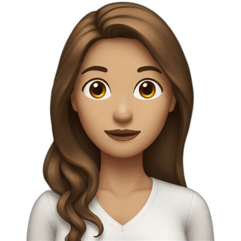 Woman With Long Brown Hair Emoji Ai Emoji Generator
