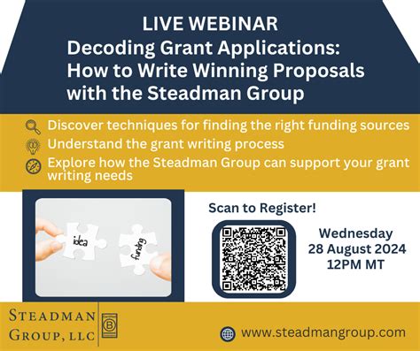 Live Webinar Decoding Grant Applications Wednesday August 28 2024 At 12 00 Pm Mst The