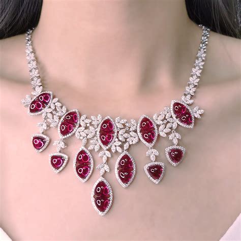 Fashion Luxury Ruby Sterling Silver Party Choker Necklace Readyourheart