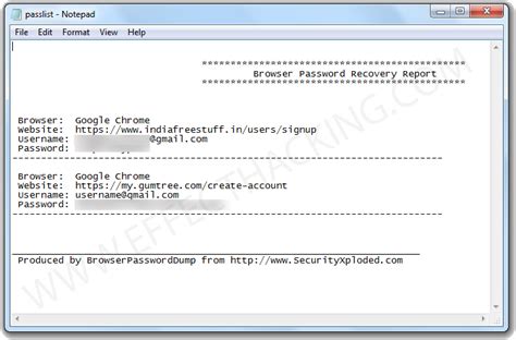 Browser Password Dump Command Line Tool For Recovering Website Login Details