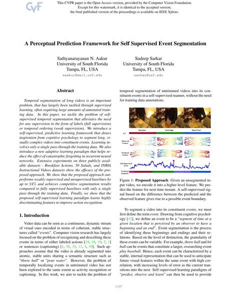 Pdf A Perceptual Prediction Framework For Self Supervised · 1 Introduction Video Data Can
