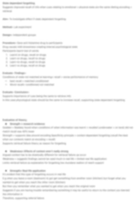 Solution Aqa A Level Psychology 6 Forgetting Retrieval Failure Theory