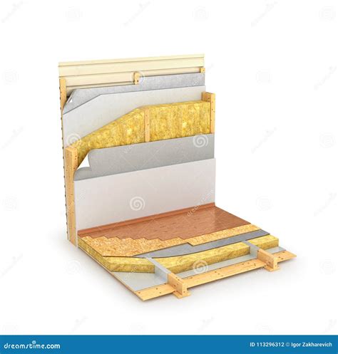 Insulation Panels Scheme Of Construction 3d Stock Illustration