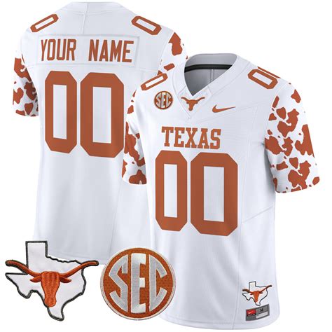 Texas Longhorns Cow Spots Vapor Limited Custom Jersey All Stitched