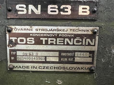 Used Tos Trencin Sn 63b Conventional Lathe 4m For Sale In Malaysia