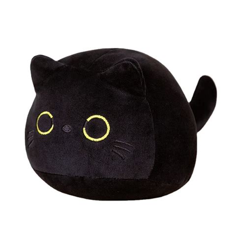Snuggle Up With Our Pillow Cat Plush The Big Yellow Eyes Black Cat