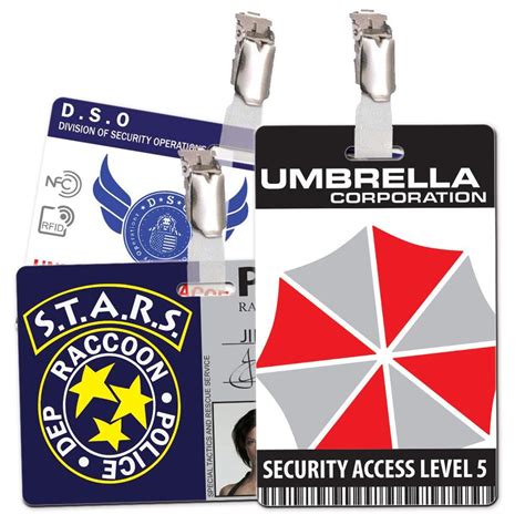 Resident Evil Inspired Cosplay Id Card S T A R S Dso And Umbrella