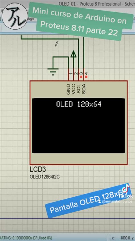 Pantalla Oled 128x64 Con Arduino Simulado En Proteus 811 Oled