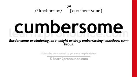 Pronunciation Of Cumbersome Definition Of Cumbersome Youtube