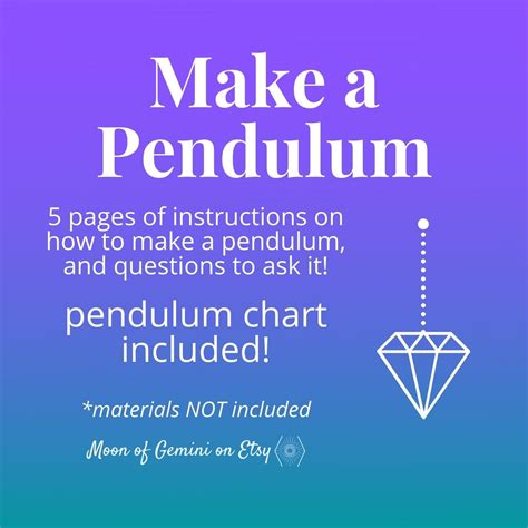 How To Make A Pendulum Downloadable Instructions Etsy