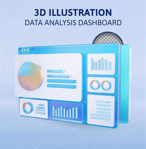 premium psd data analyst dashboard and financial report 3d rendering