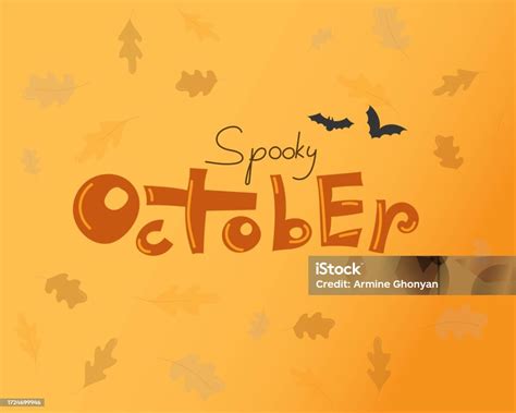 Spooky October Halloween Vector Illustration Background Stock