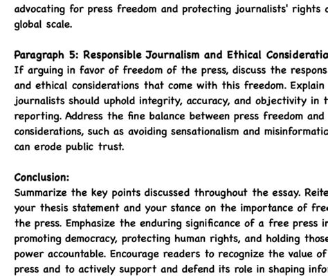 Essay Assignment Exploring Freedom Of The Press By Curts Journey