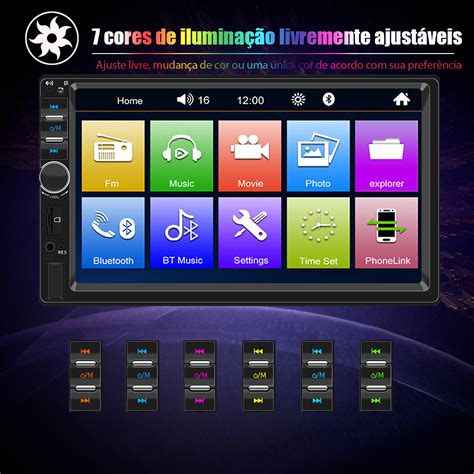 Essgoo Rádio Para Carro 7 Hd Touch Screen 1 Din Universal Automotivo Auto Mp5 Player Bluetooth