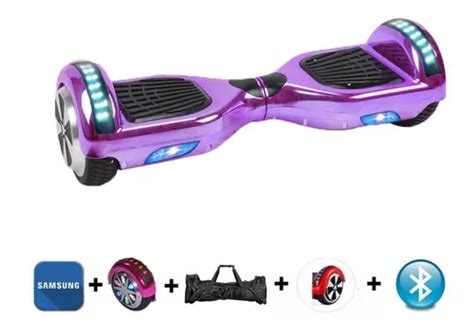 Hoverboard 65cromado Roxo Bluetooth Led Lateral E Frontal
