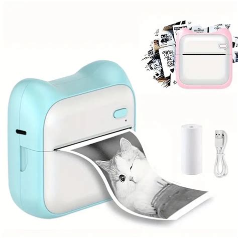 Mini Printer Sticker Printer 203dip Portable Thermal Printer Inkless Sticker Maker Machine