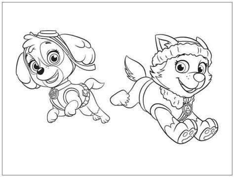 Skye And Everest Paw Patrol Coloring Page Download Print Or Color Online For Free