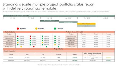 Multiple Project Status Report Slide Team