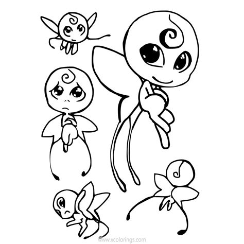 Miraculous Ladybug Coloring Pages Kwami Butterfly