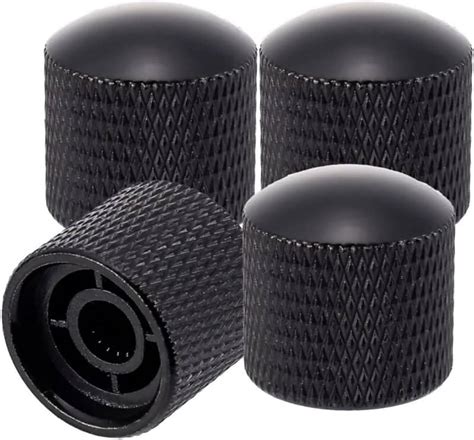 4pcs Black Metal Guitar Control Knob Volume Tone Control Dome Reverb