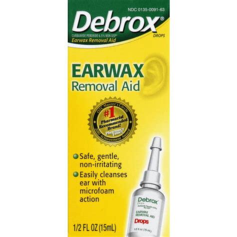Debrox Earwax Removal Aid Drops 05 Ounce Fresh By Brookshires