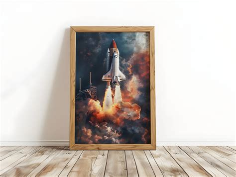 Rocket Launch Poster Digital Download Space Shuttle Launch Printable